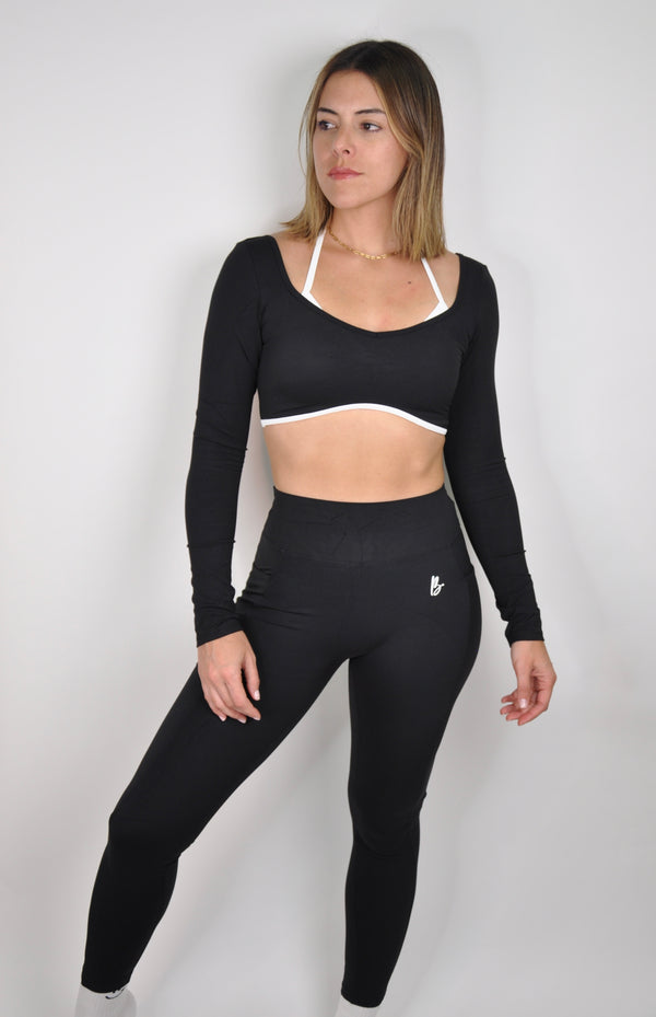 Conjunto manga larga bicolor y leggings – Burpee Activewear